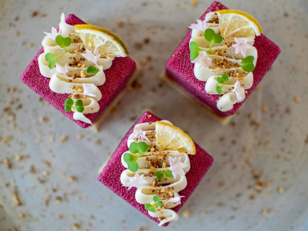 Raspberry Lemon Cream Cake (Entremet) - Crystal Dawn Culinary